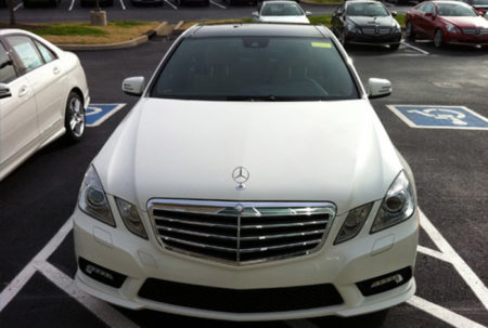 White Mercedes Sedan - Mikes Limousine